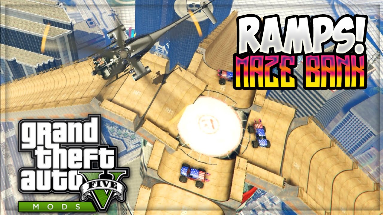 GTA 5 MEGA RAMP! X4 Biggest GTA Ramps & Stunts MOD - GTA 5 Pc Mods ...