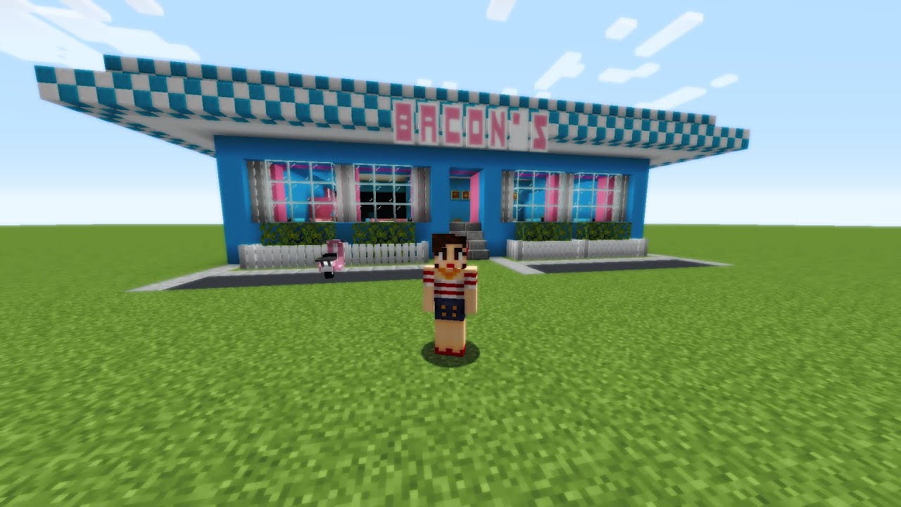 60´s diner restaurant/ restaurante rockabilly (TUTORIAL MINECRAFT ...