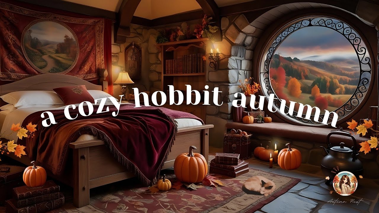 Autumn Hobbit Ambience | Cozy ASMR LOTR ambience with rain (cottagecore ...