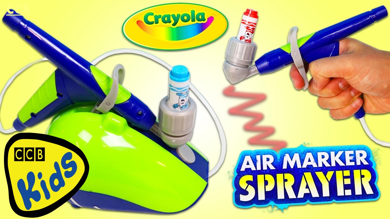 NEW Crayola Air Marker Sprayer Play Kit | Turns Markers in to Air Brush ...