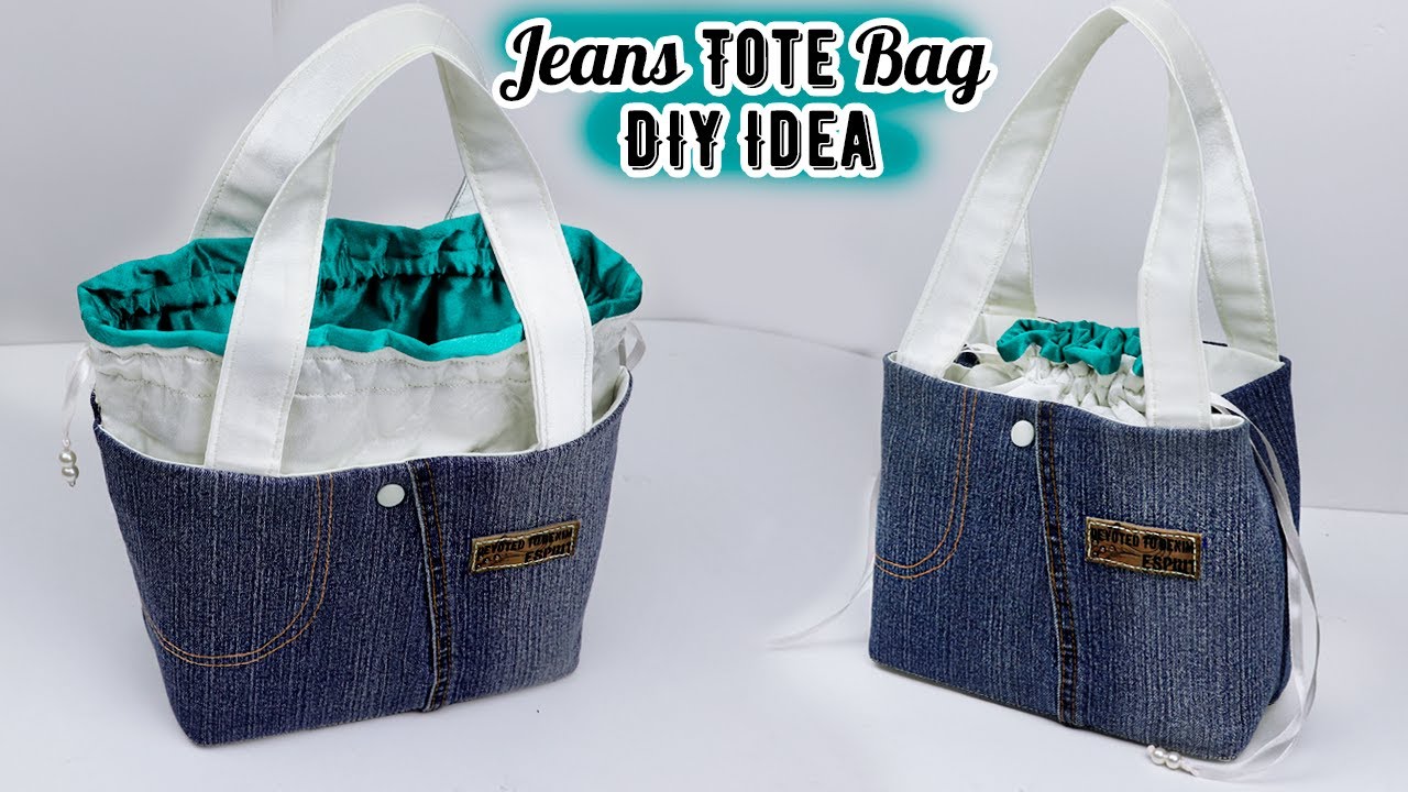 Fancy Textile DIY Jeans Bag Tutorial Out of Jeans - YouTube