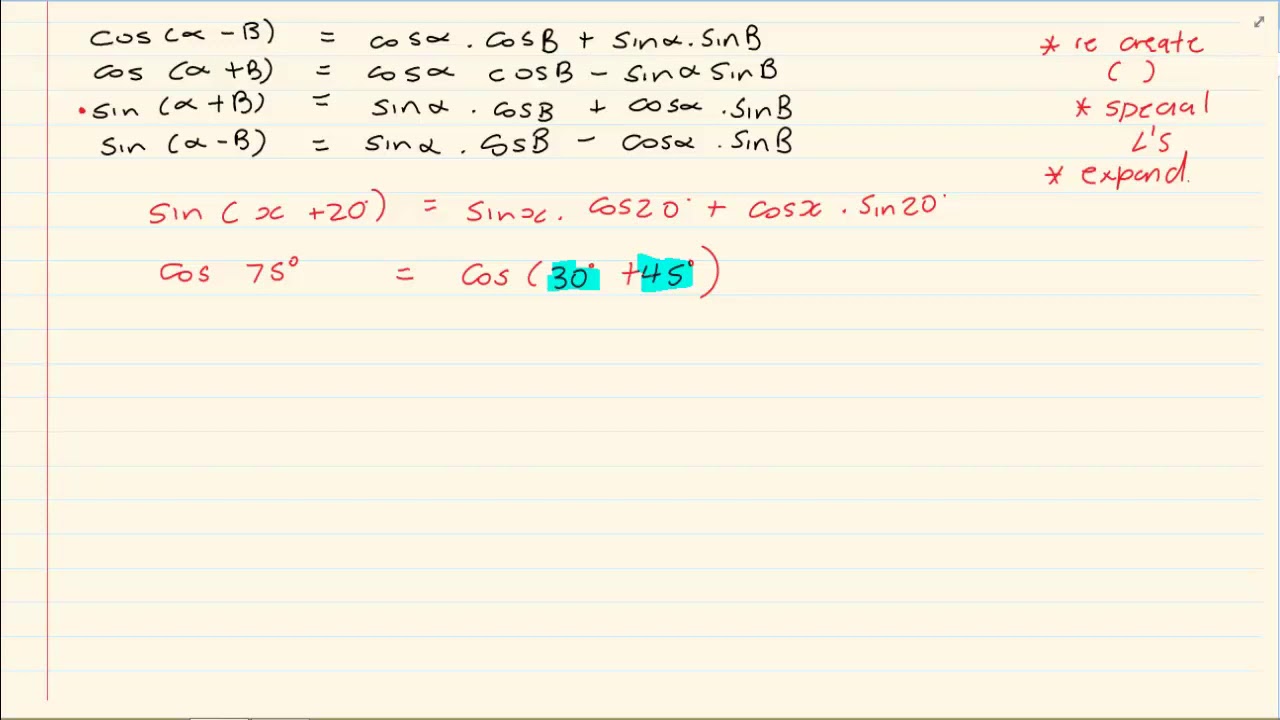 Grade 12: Trigonometry : Compound Angles - YouTube