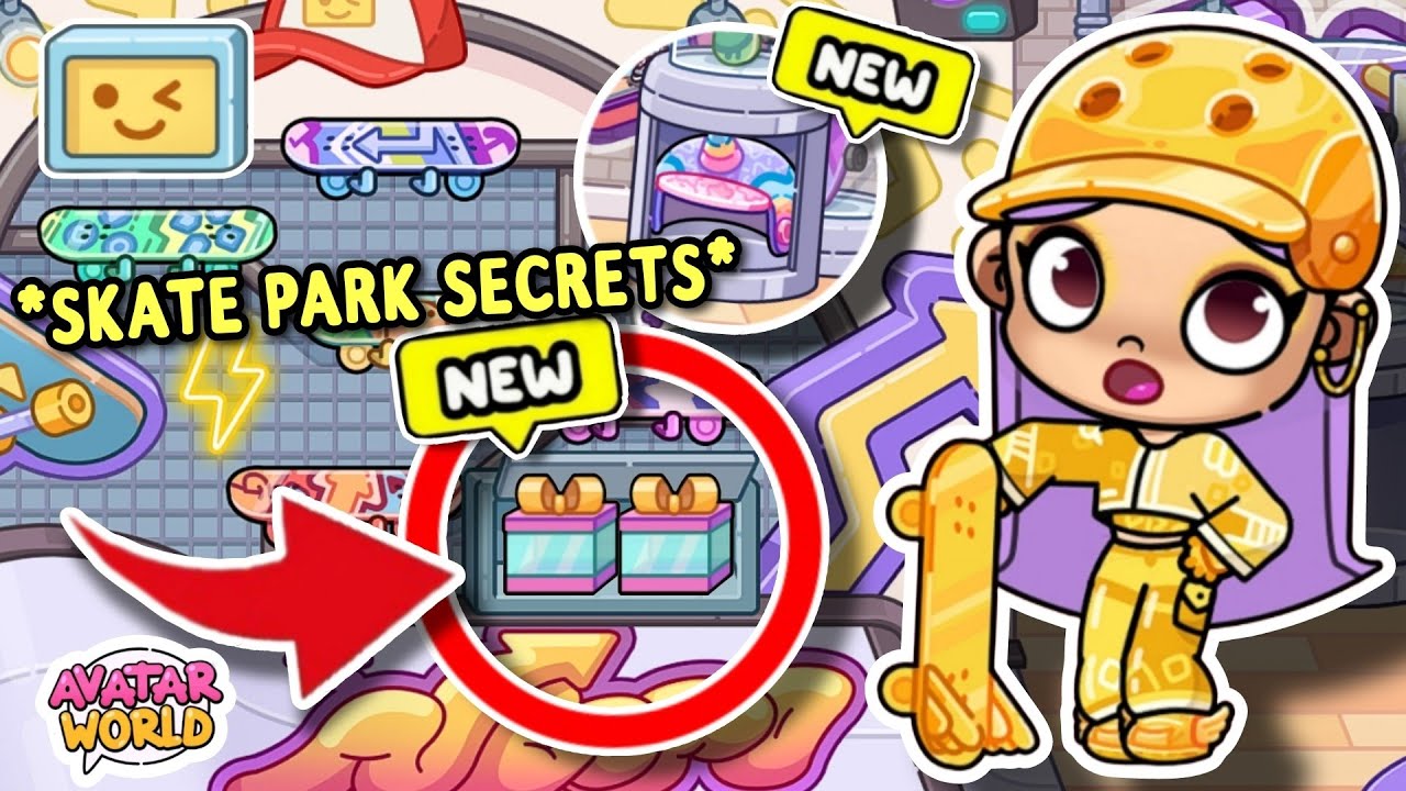 *UNLOCK* ALL NEW SECRETS IN AVATAR WORLD NEW SKATE PARK UPDATE 😯🛹 - YouTube