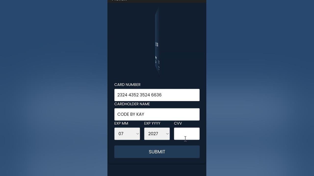 Building A Responsive Credit Card Form With Html Css Js Webdevelopment Html Css Webdesign