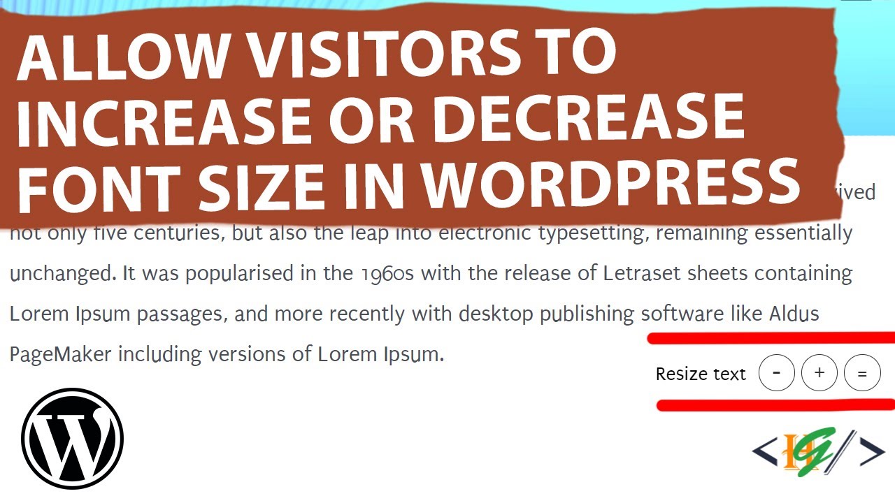 How to Allow Visitors to Increase or Decrease Font Size in WordPress | Easy Font Resize - YouTube