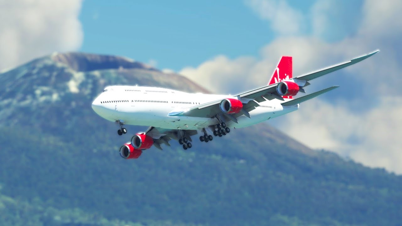 UNBELIEVABLE!!! Giant Plane B747-8i Virgin Atlantic Flight Above ...