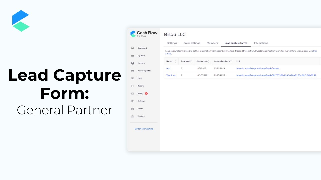 How To Use The Lead Capture Form - YouTube