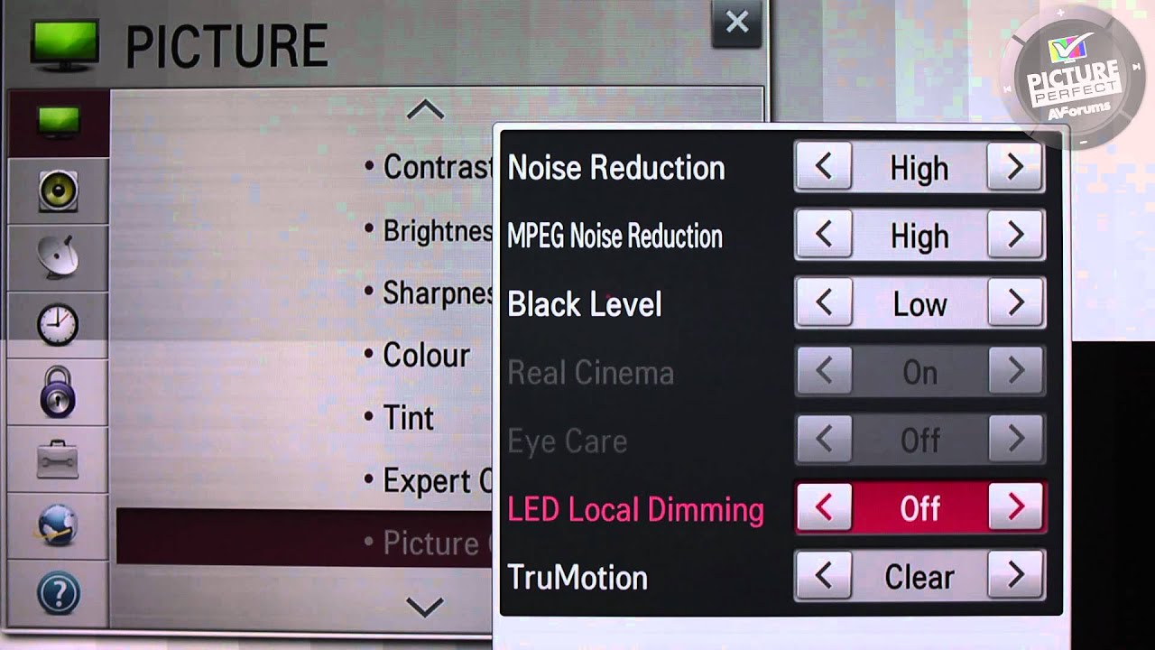 How to set the Dimming features on your TV - YouTube