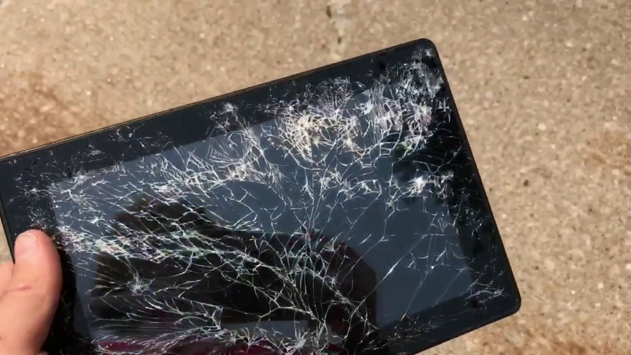 Destroying an Amazon tablet - YouTube