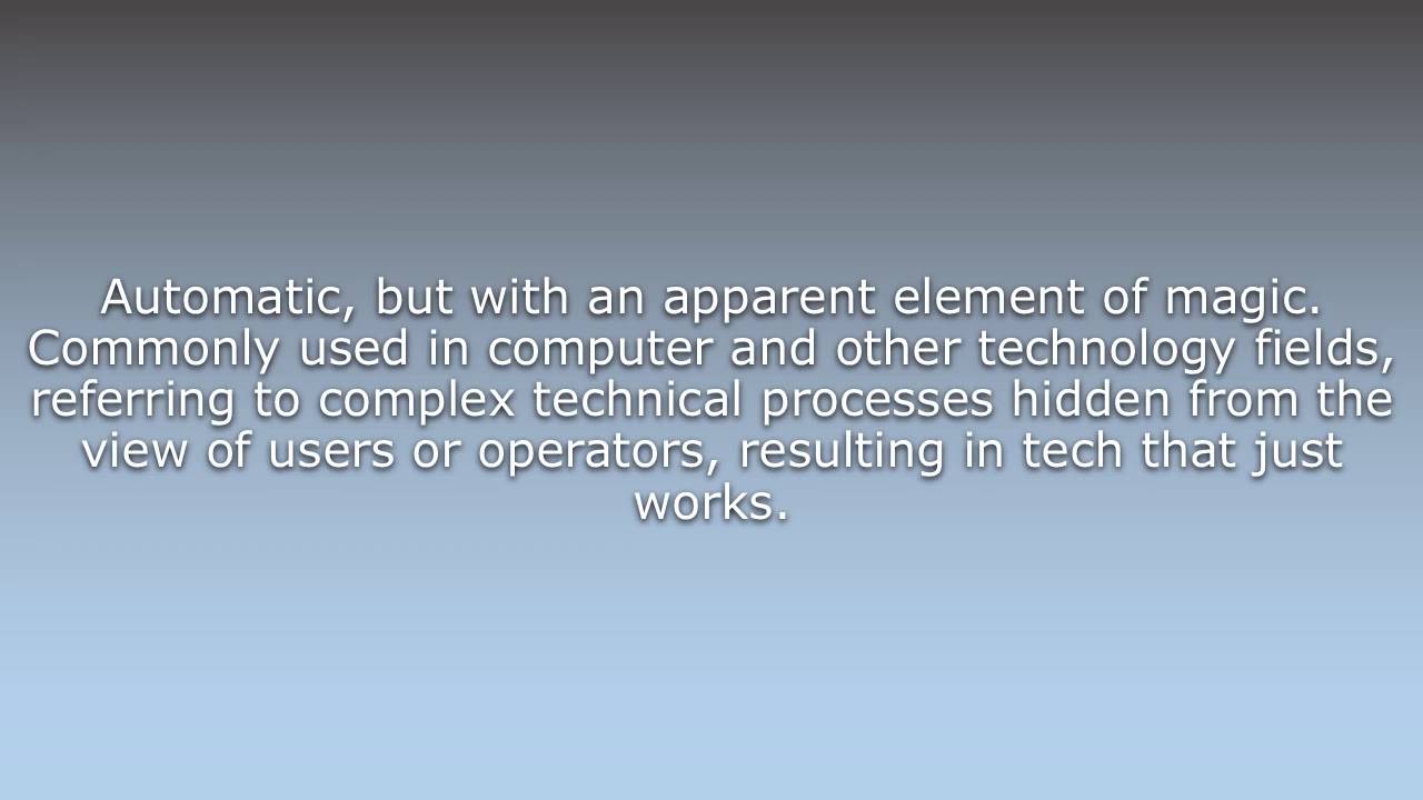 What does Automagical mean? - YouTube