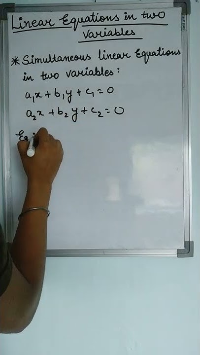 Simultaneous linear equations in two variables.... - YouTube