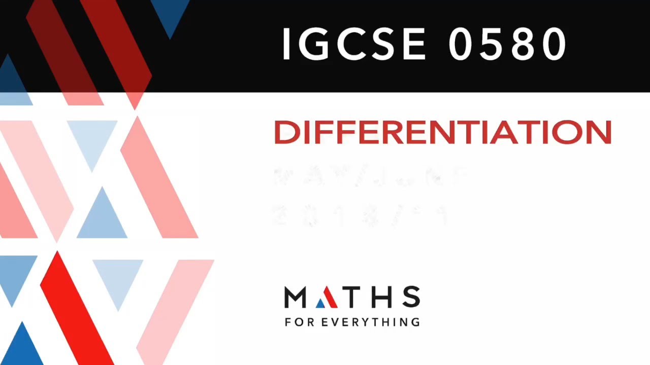 IGCSE/GCSE DIFFERENTIATION PART-1 MATHS FOR EVERYTHING - YouTube