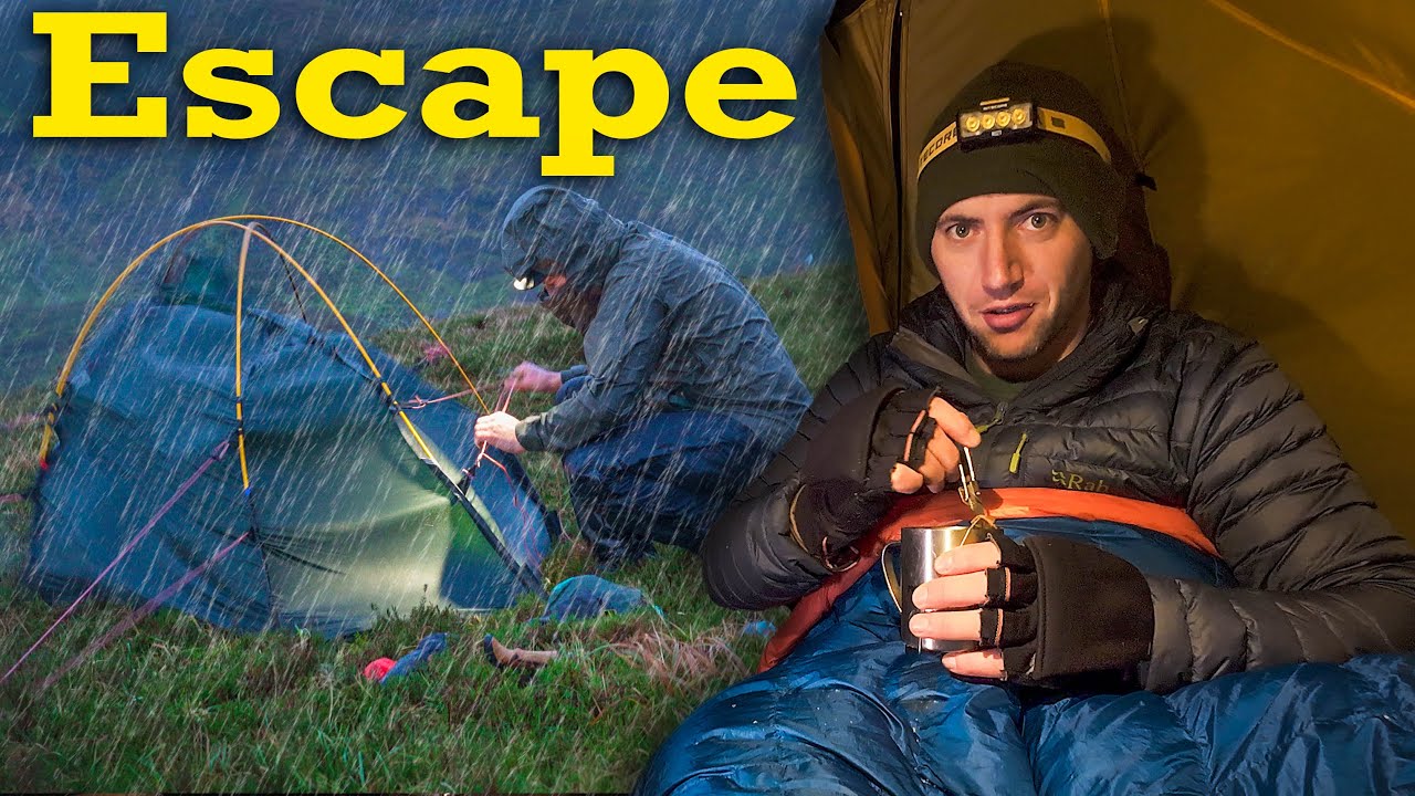SHELTER from Strong Wind and Heavy Rain ⚠️ Escape Wild Winter Tent ...
