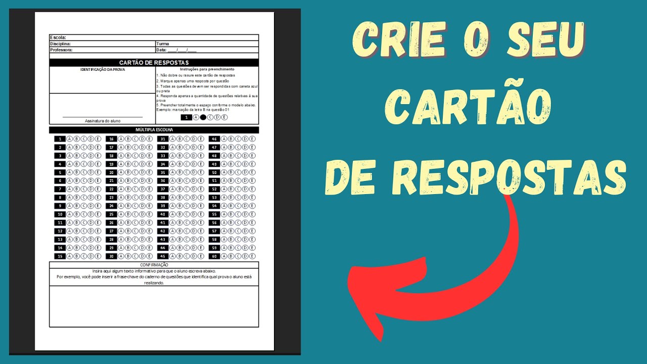 Crie o seu Cartão de respostas em Excel - YouTube