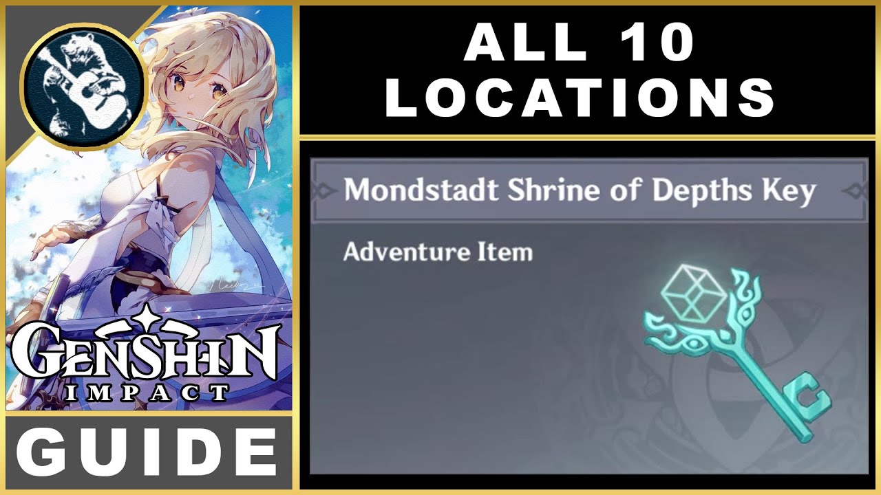 Genshin Impact All Mondstadt Shrine of Depths Key | 10 Locations - YouTube