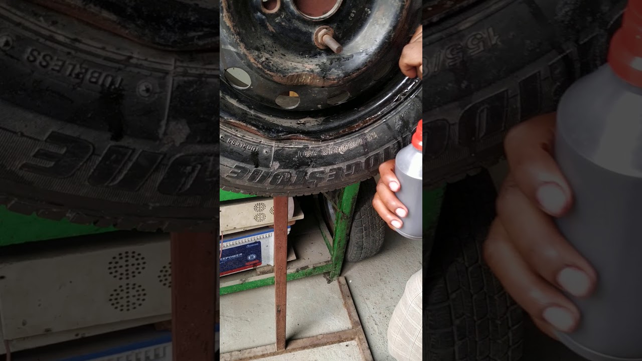 Tyre puncher solution filling vedio - YouTube