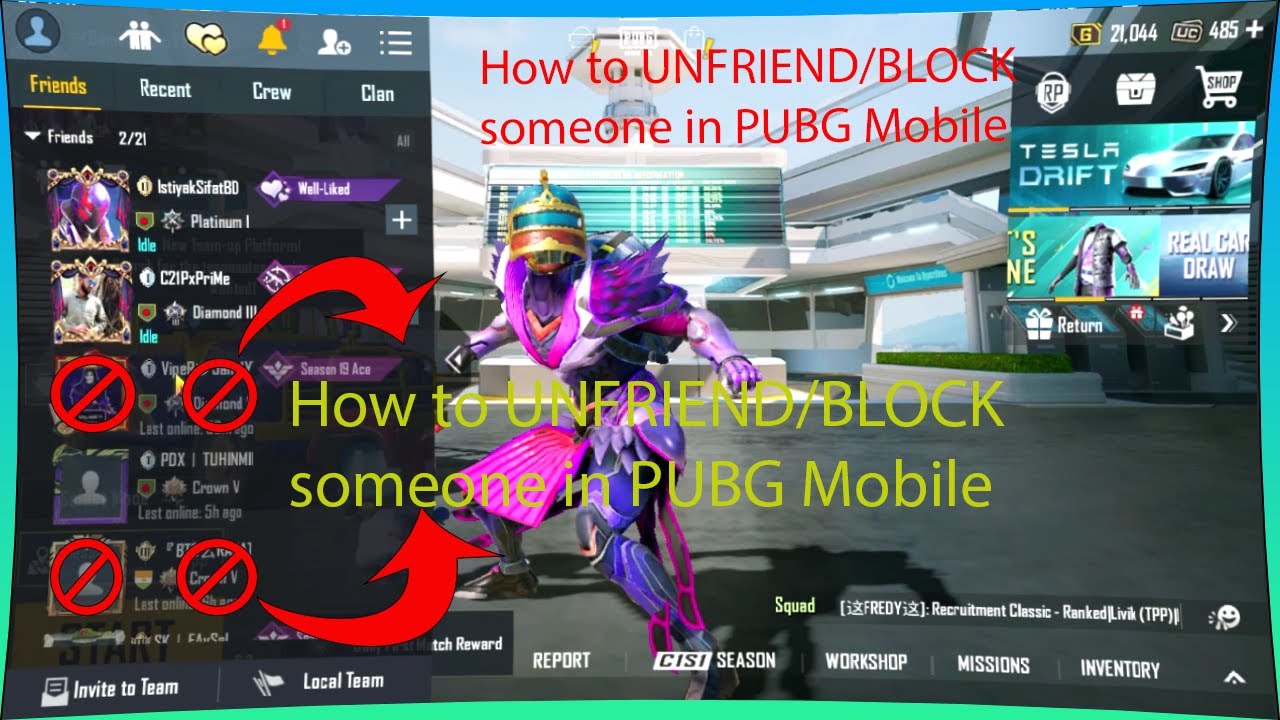 How to UNFRIEND/BLOCK someone in PUBG Mobile - YouTube