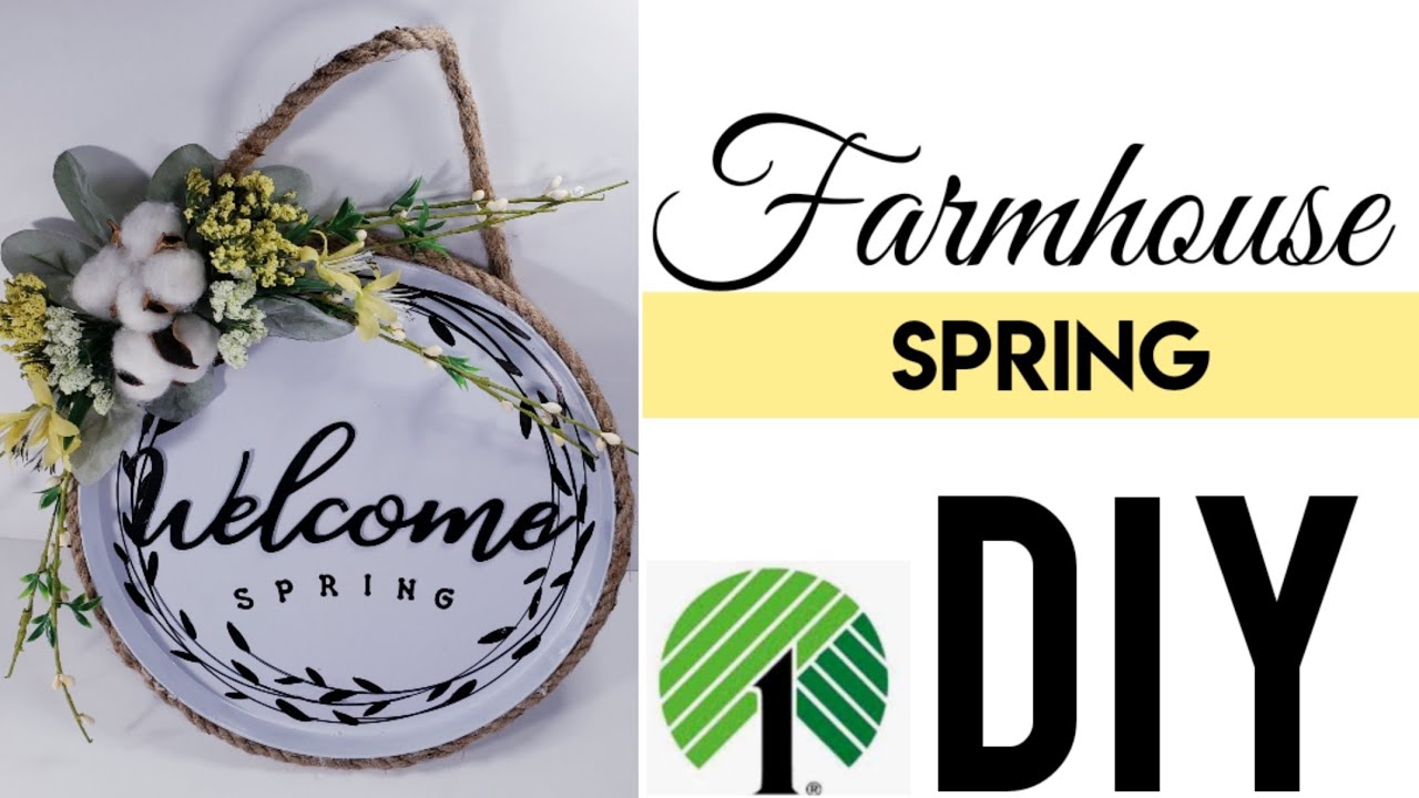 DOLLAR TREE DIY~ SPRING FARMHOUSE DECOR 2020~WELCOME SPRING SIGN - YouTube