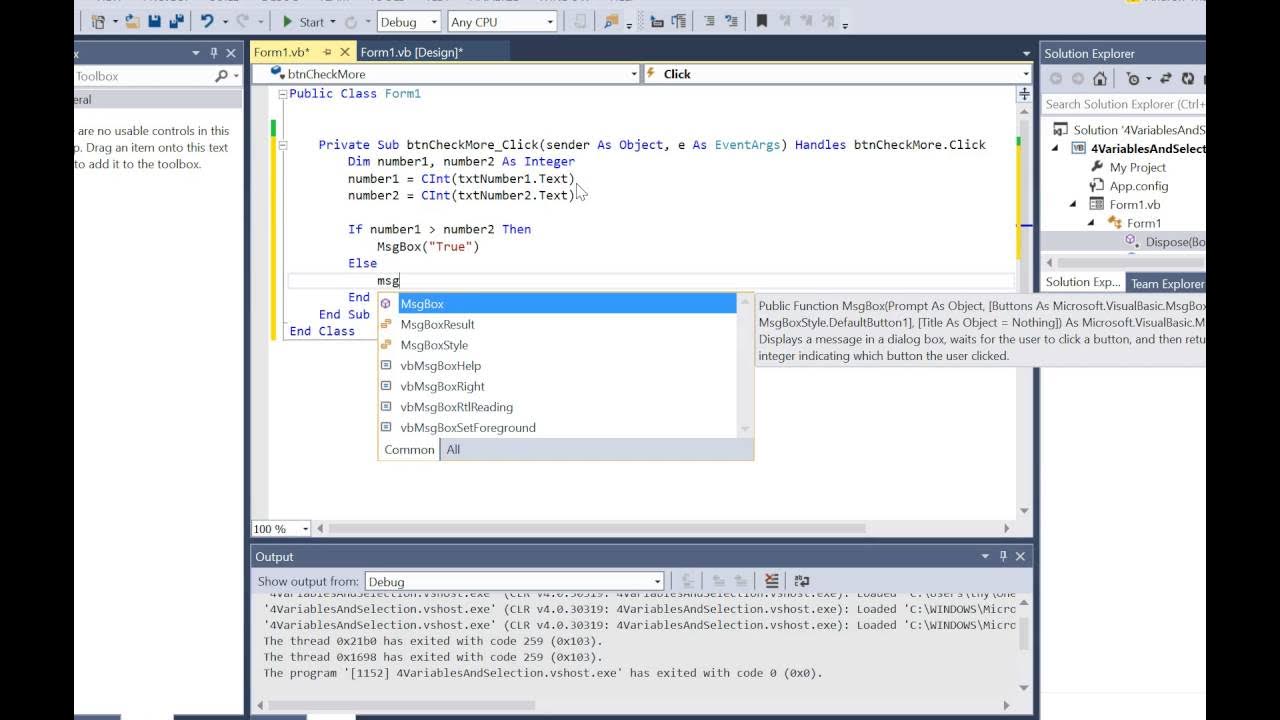 Visual Basic If Statement - YouTube