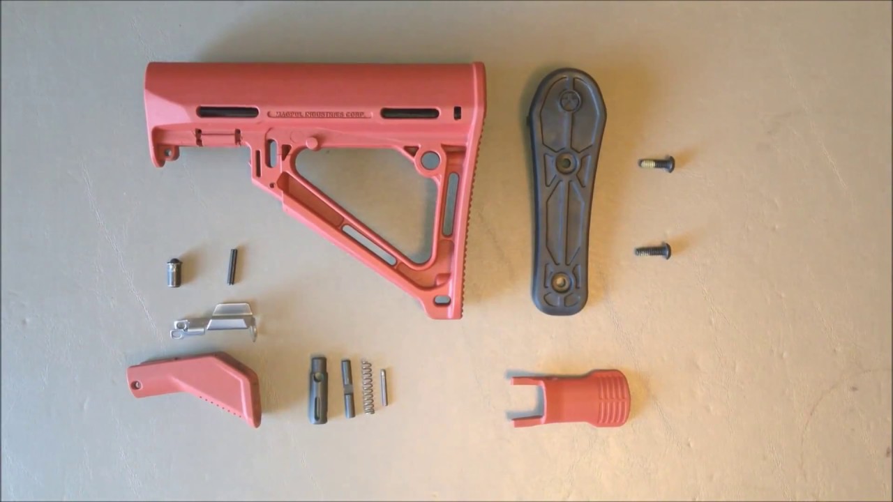 Magpul MOE CTR Buttstock Stock Disassemble and Reassemble - YouTube