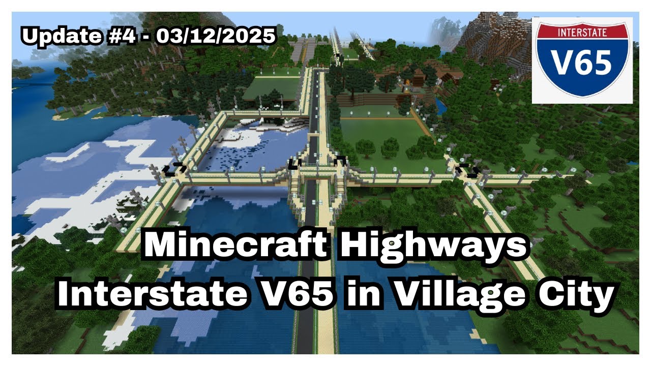 Minecraft Highways - Driving on Interstate V65 in Village City (Update ...