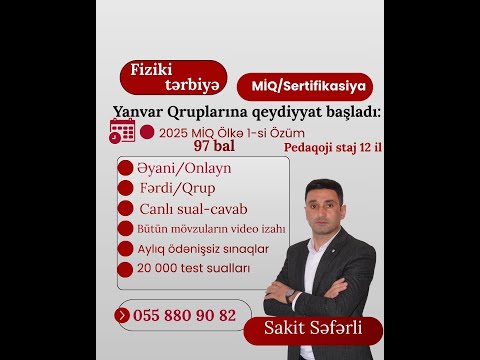 Dözümlülük hərəki qabiliyyəti. Fiziki tərbiyə MİQ/Sertifikasiya. 055 880 90 82