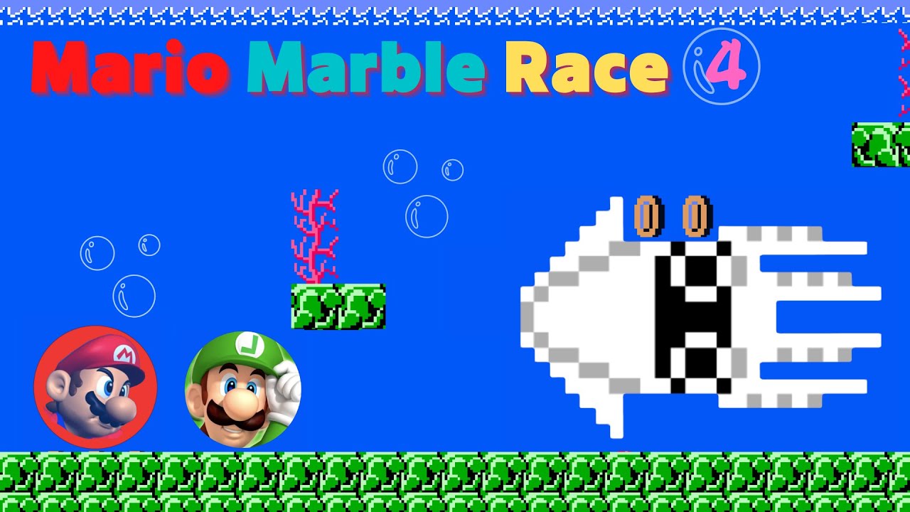 Super Mario Marble Race #4 (Underwater) -Algodoo - YouTube
