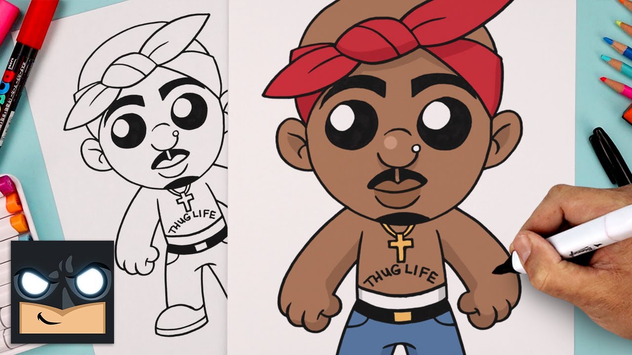How To Draw Tupac Shakur - YouTube