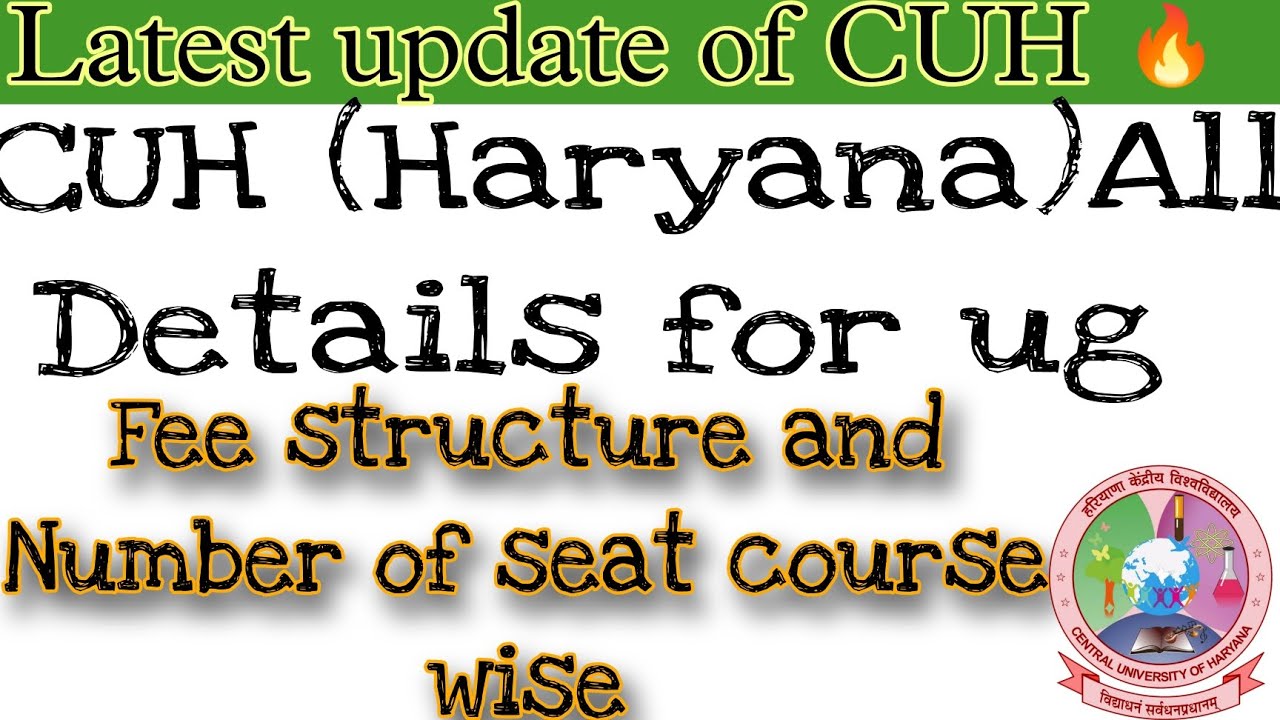 central university of haryana Fee structure and number of seat course ...