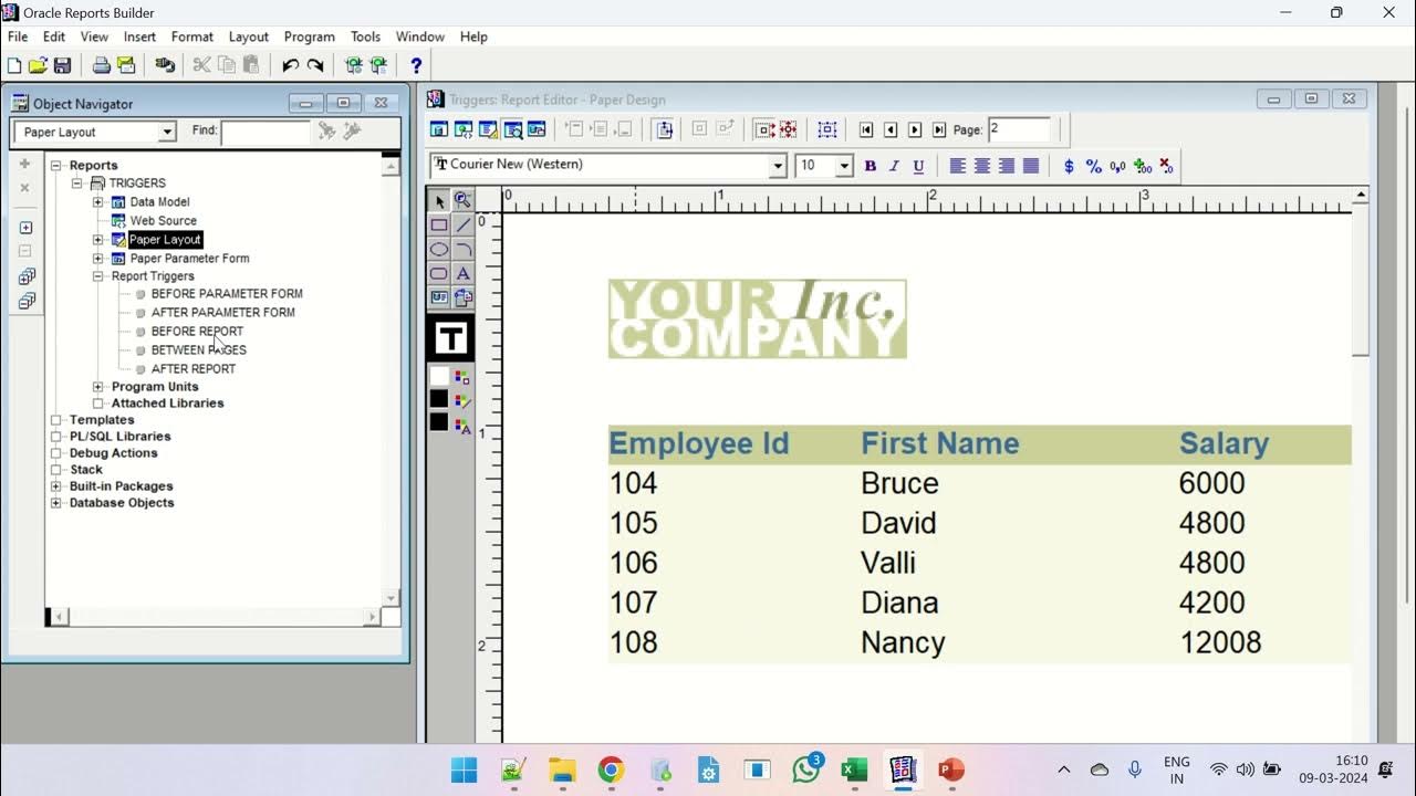 Oracle Reports 12c In Hindi Oracle Report Triggers And File Link Object Youtube