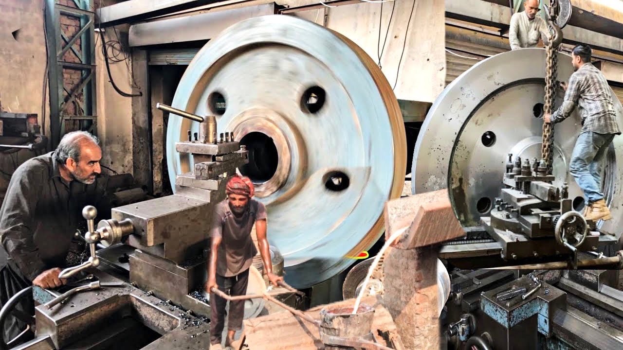 Extremely huge industrial concrete machine big Wheel making - YouTube