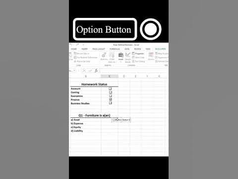 Add Option Button In Excel Using Developer Option | Radio Button In Excel - YouTube