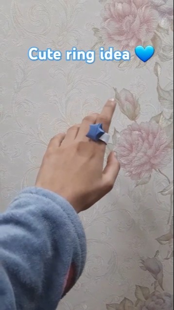 Cute ring idea 💙 subscribe for more videos #youtubeshorts # ...