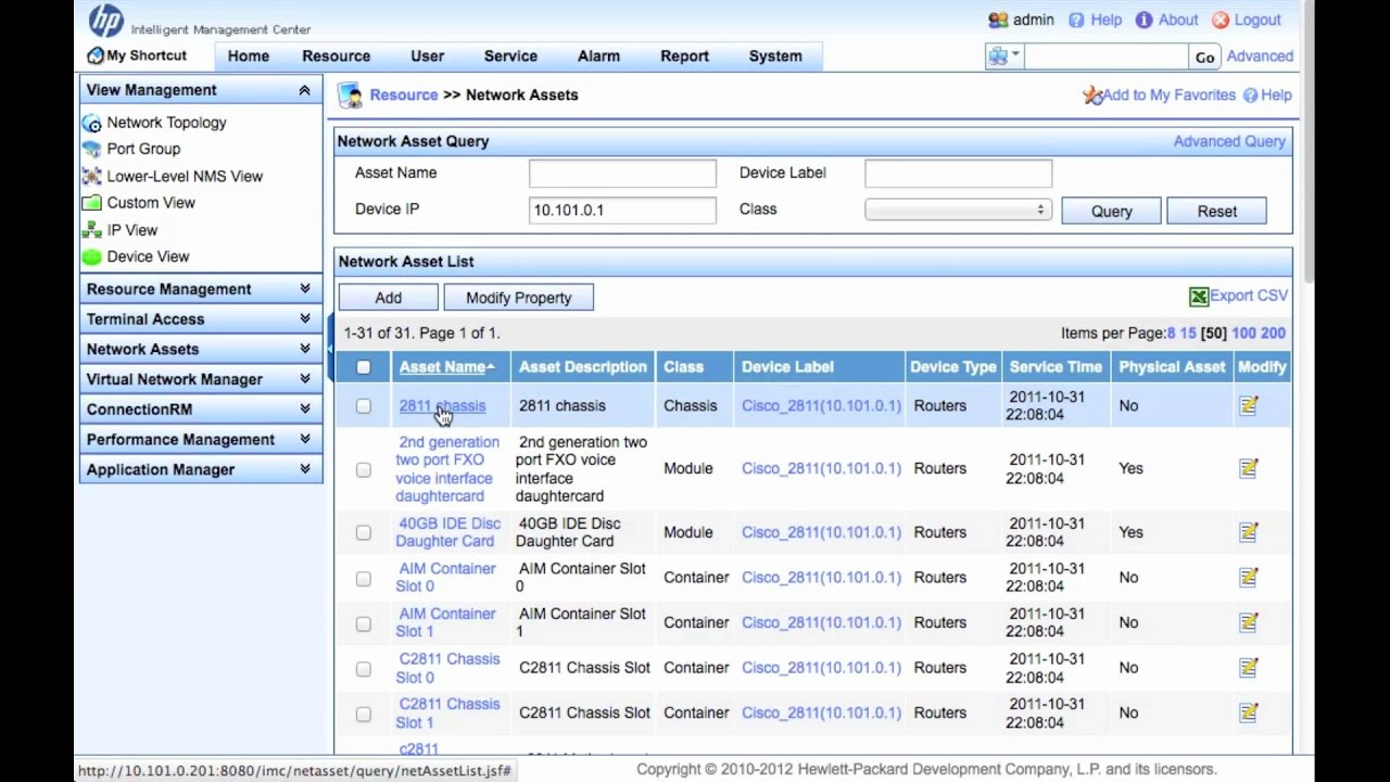 HP IMC Network Assets - YouTube