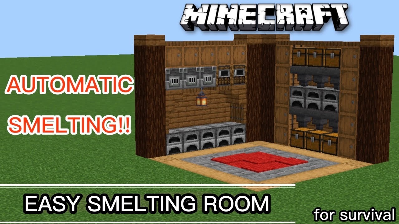 Minecraft : How To Build A Smelting Room (Automatic) | Tutorial - YouTube