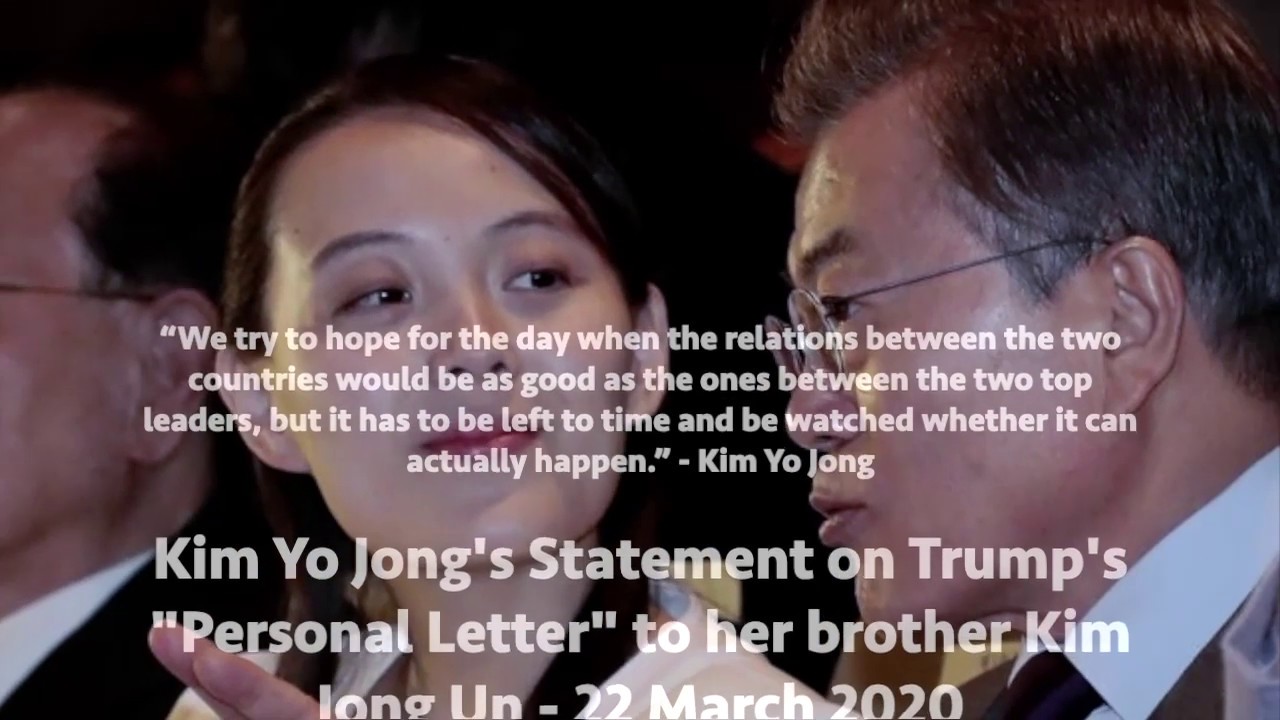 Kim Yo Jong's Statement on Trump's "Personal Letter" to her brother Kim ...
