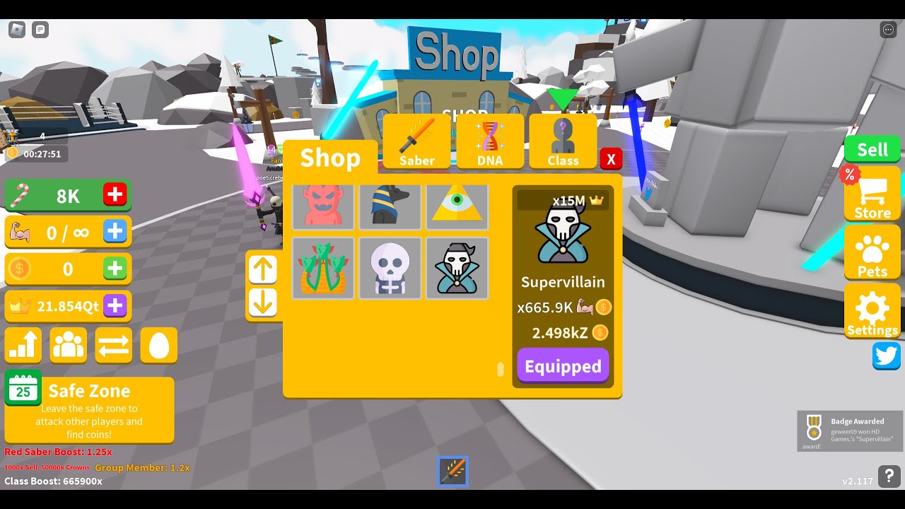 I got MAX rank in saber simulator SUPERVILLAIN! - YouTube