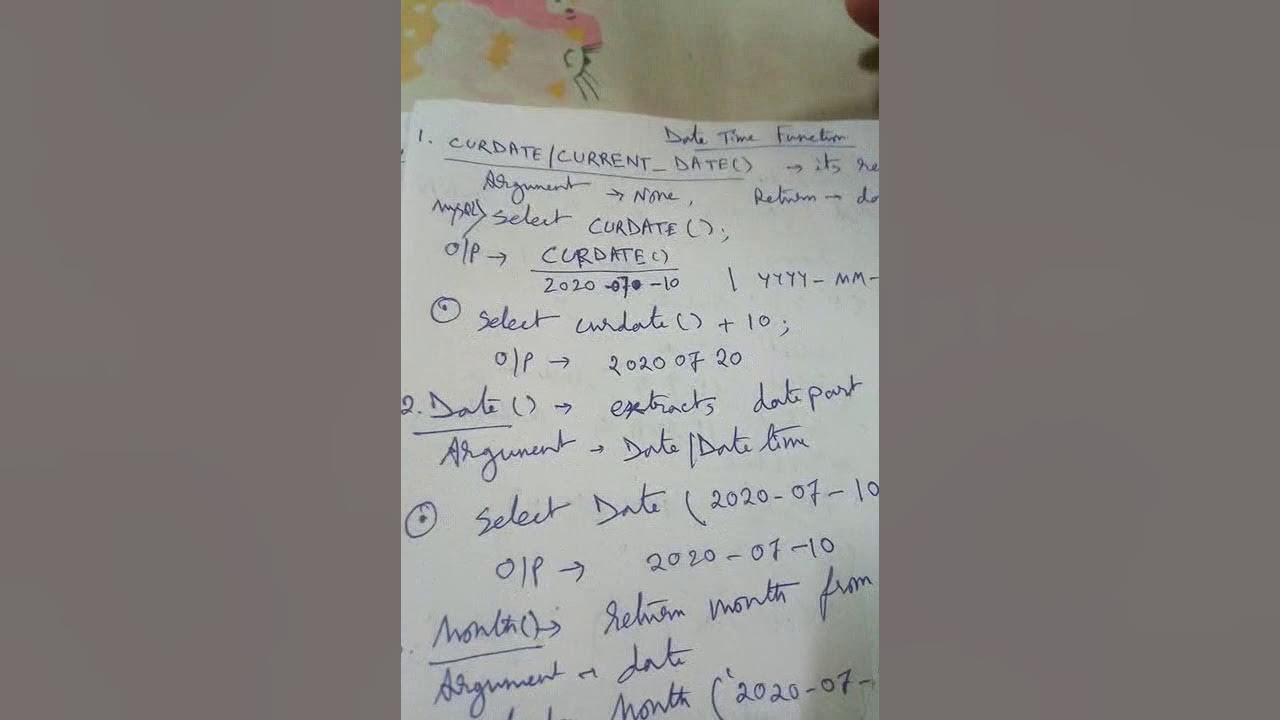 Class 12 cs and ip SQL function- date time - YouTube