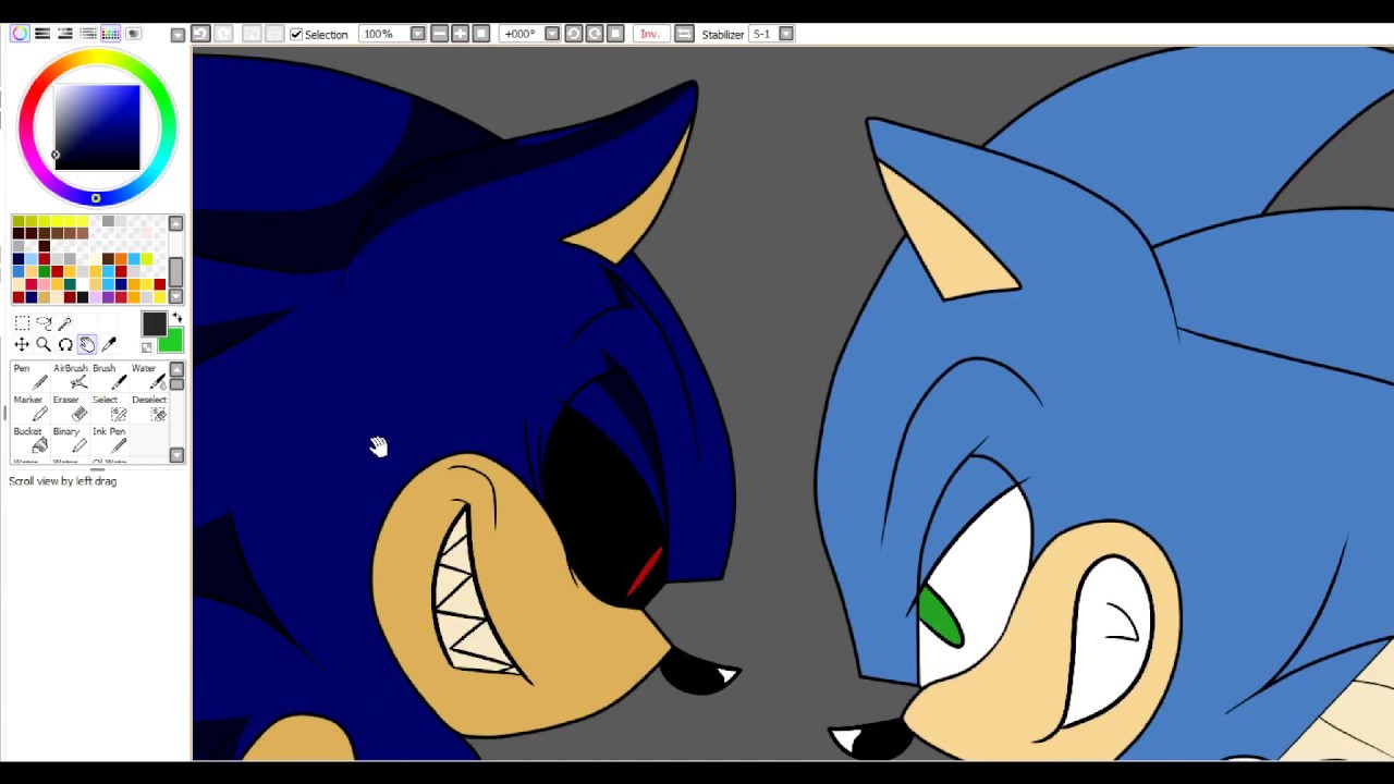 Sonic vs. Sonic.exe [SPEEDPAINT] - YouTube