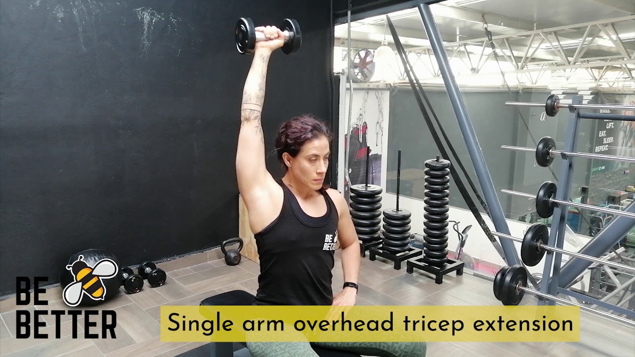 Single arm overhead tricep extension - YouTube