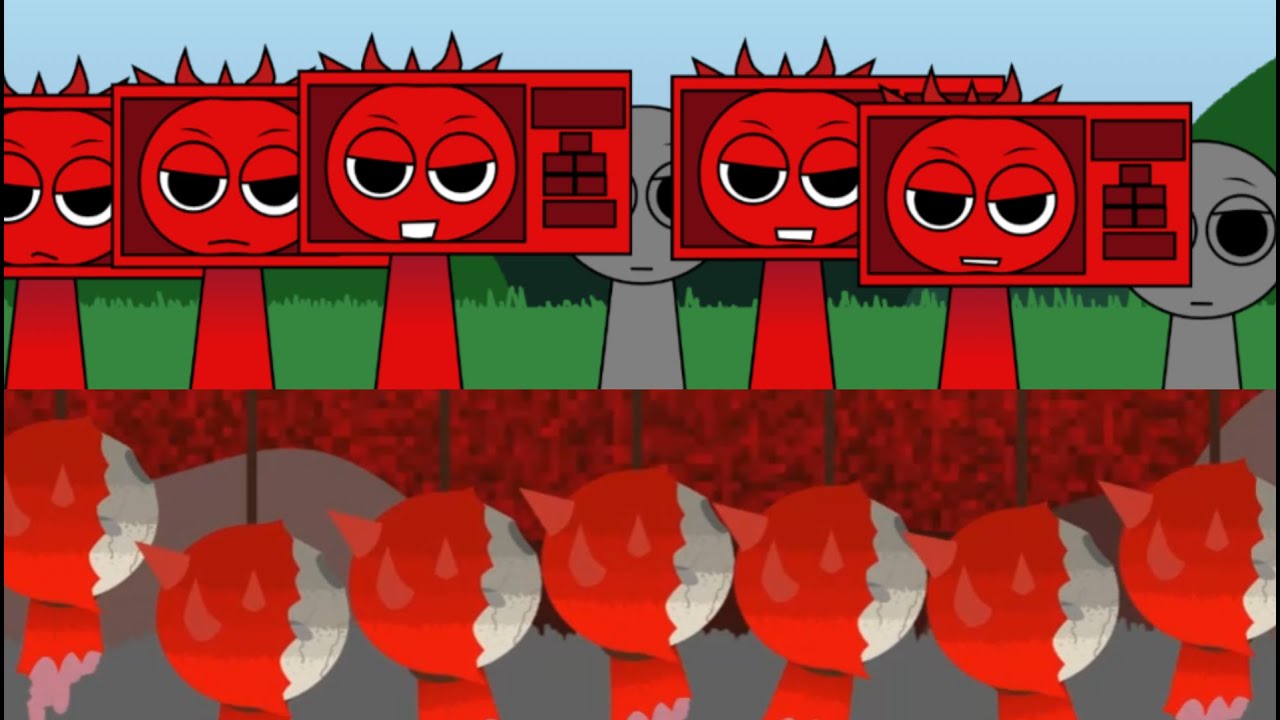 Incredibox: Sprunki Retake But Every Red Singing Together | Normal and ...