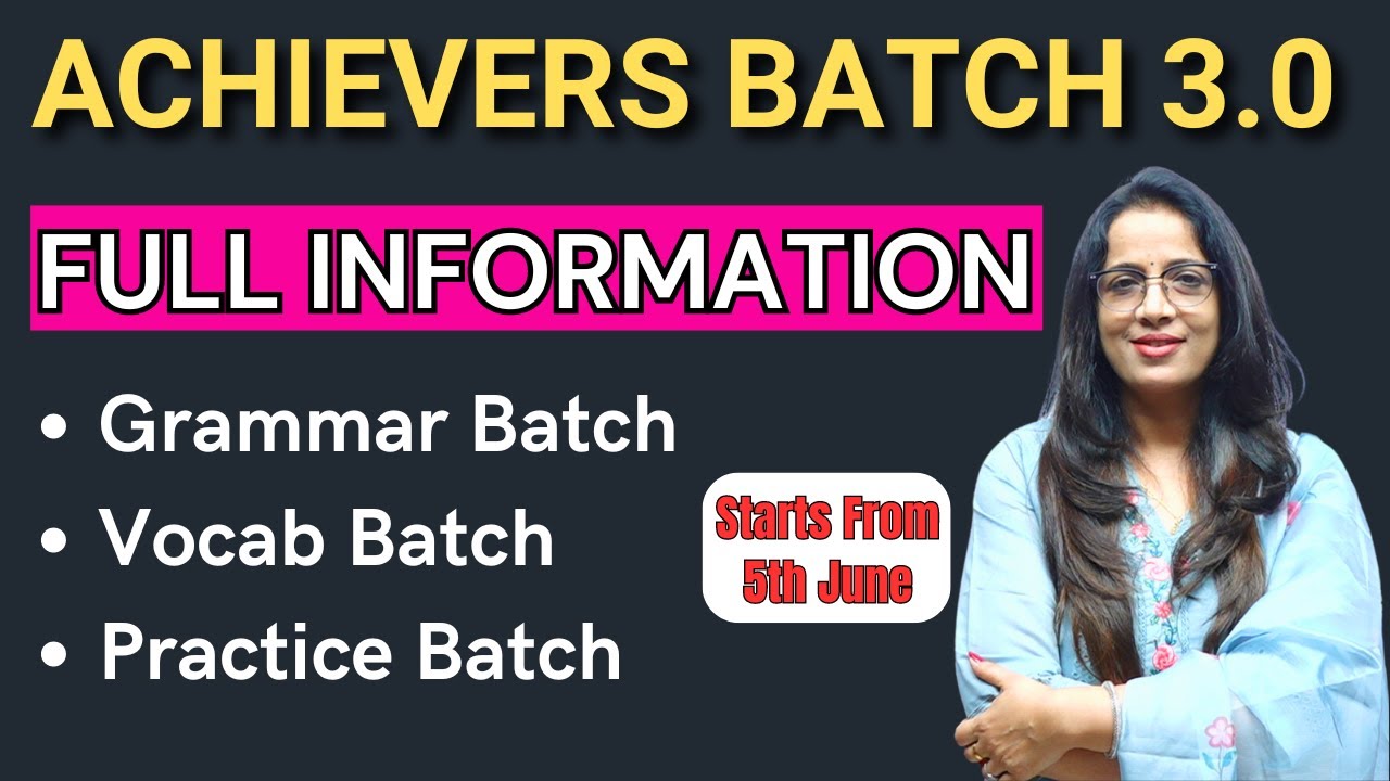 Achievers Batch 3.0 | A- Z English Batch For SSC CGL 2024 | How to Prepare for SSC CGL 2024|Rani ...