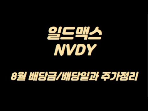 미국월배당ETF 일드맥스 NVDY 25년 8월 배당금/배당일, 주가정리 - YouTube