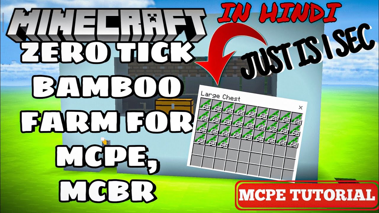 MCPE TUTORIAL - BEST ZERO TICK BAMBOO FARM | MCPE, MCBE, MCJE - YouTube