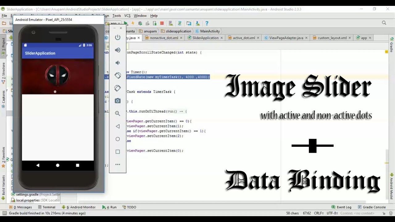 Android Image Slider With Dots Databinding Tutorial Youtube 0061