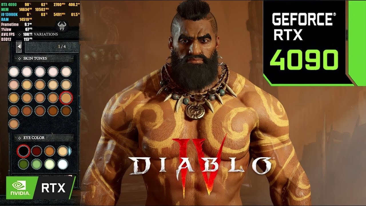 Diablo 4 - RTX 4090 24GB - FPS Detail & Graphics! 4K Ultra - YouTube