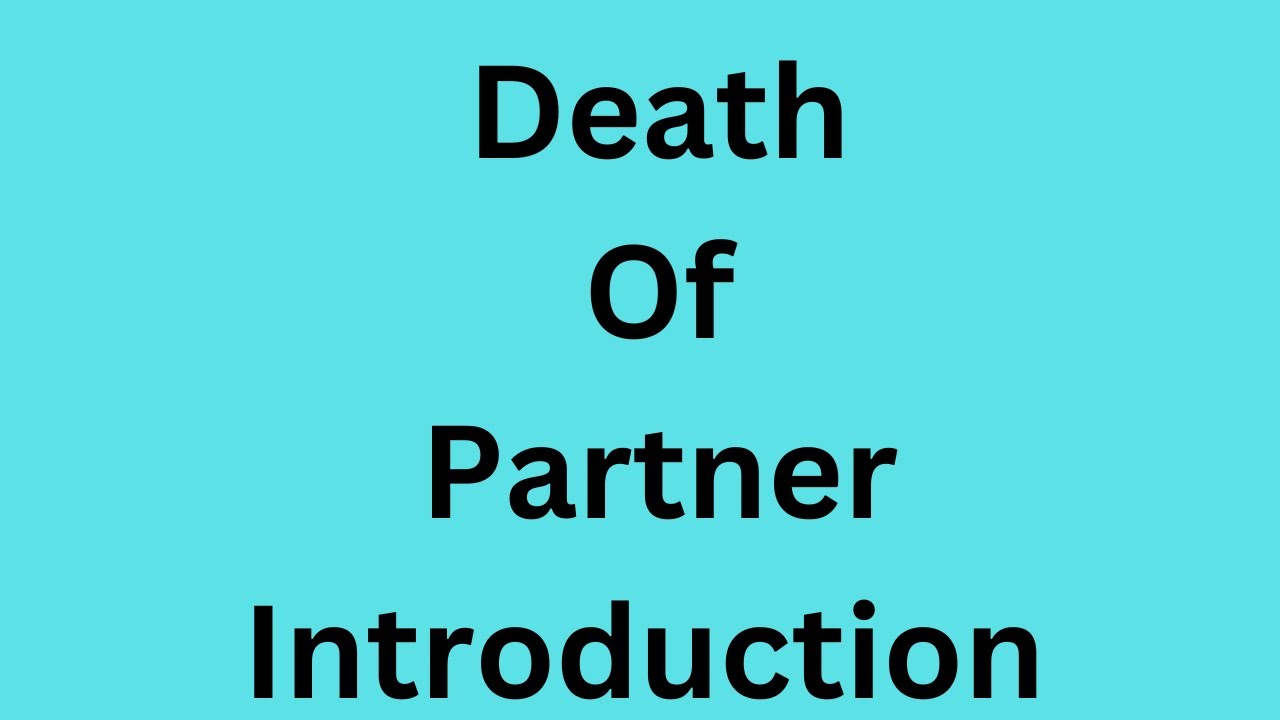 Death Of Partner l Practical Question 1 l 12th HSC Maharashtra Board l ...
