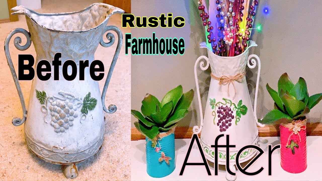 Old Rustic Vase |Farmhouse |re-painting - YouTube