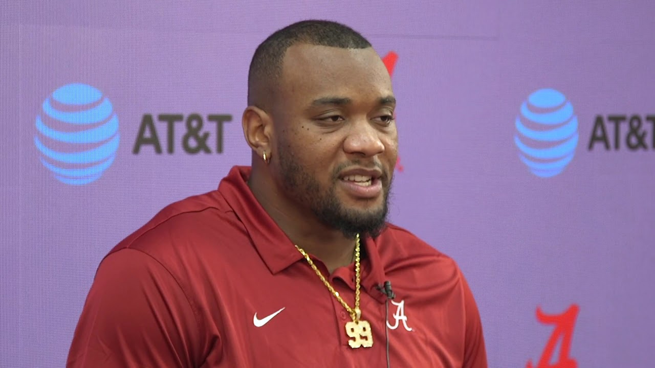 Raekwon Davis addresses the media ahead of Tide's trip to Mississippi ...