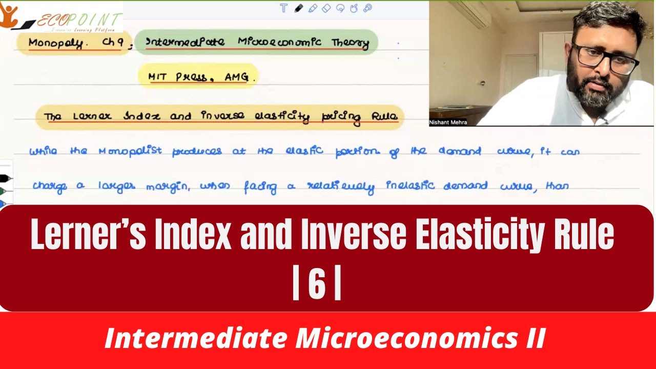6. The Lerner Index and Inverse Elasticity Pricing Rule | Intermediate ...